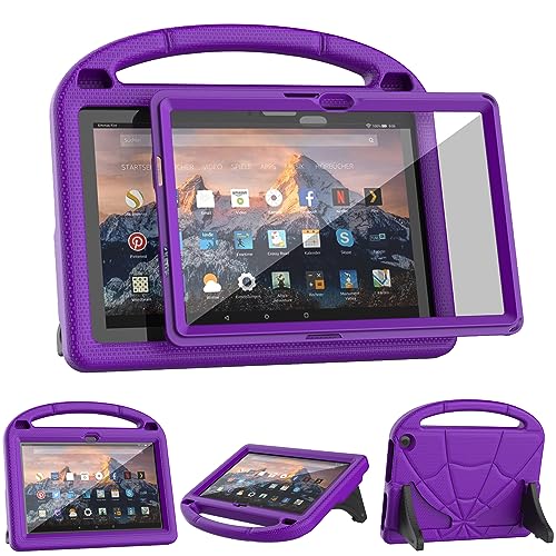Kids Case for 10in Tablet Not for Samsung iPad 10 inch Tablets(Only 11th Gen, 2021 Release)- Patamiyar Lightweight Shockproof Case with Screen Protector Carring Handle Built-in Stand - Purple