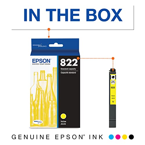 Epson T822 DURABrite Ultra Ink Standard Capacity Yellow Cartridge (T822420-S) for Select Workforce Pro Printers
