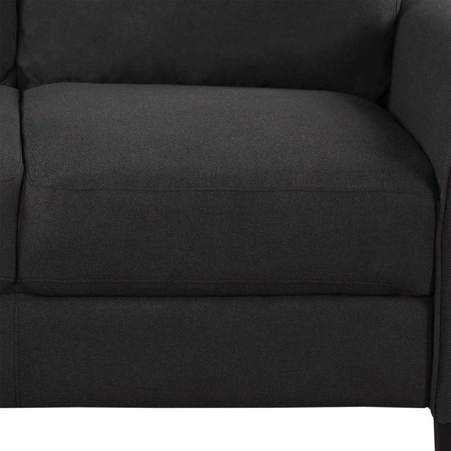 FIQHOME 53.7" Loveseat,Mid Century Modern Furniture Love Double Seat Sofa,Small Couch for Living Room,Bedroom,Apartment,Studio(Black)