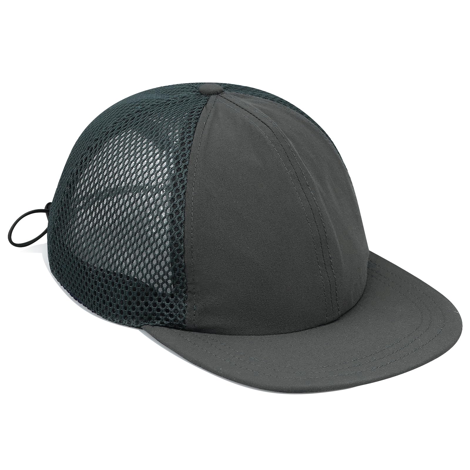Clakllie Mesh Back Hat for Women Flat Brim Baseball Cap Men Ultra Thin Trucker Hats Outdoor Snapback Dad Hat Fitted Hats,Grey