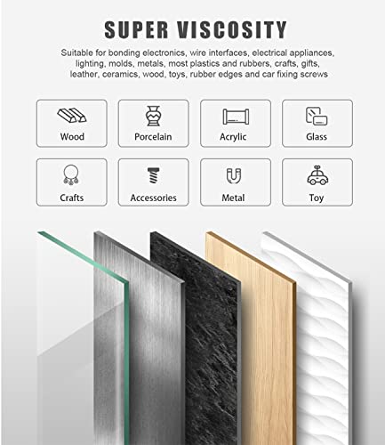 50pcs Vial Convenient Super Glue, AUMUKA All Purpose Adhesive,Instant bonding for bonding Glass, Leather, Metal, Wood, Plastic, Silicone, Rubber - 1.5g/pc