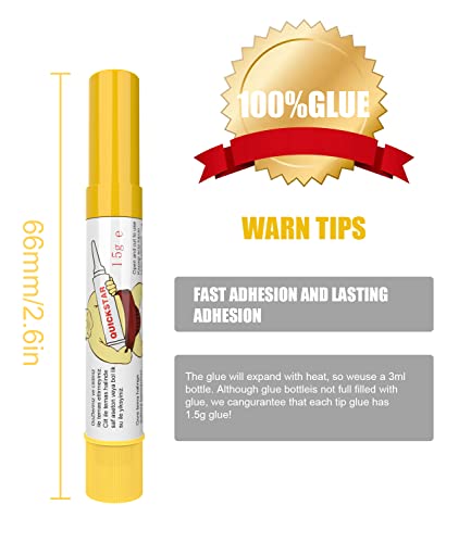 50pcs Vial Convenient Super Glue, AUMUKA All Purpose Adhesive,Instant bonding for bonding Glass, Leather, Metal, Wood, Plastic, Silicone, Rubber - 1.5g/pc