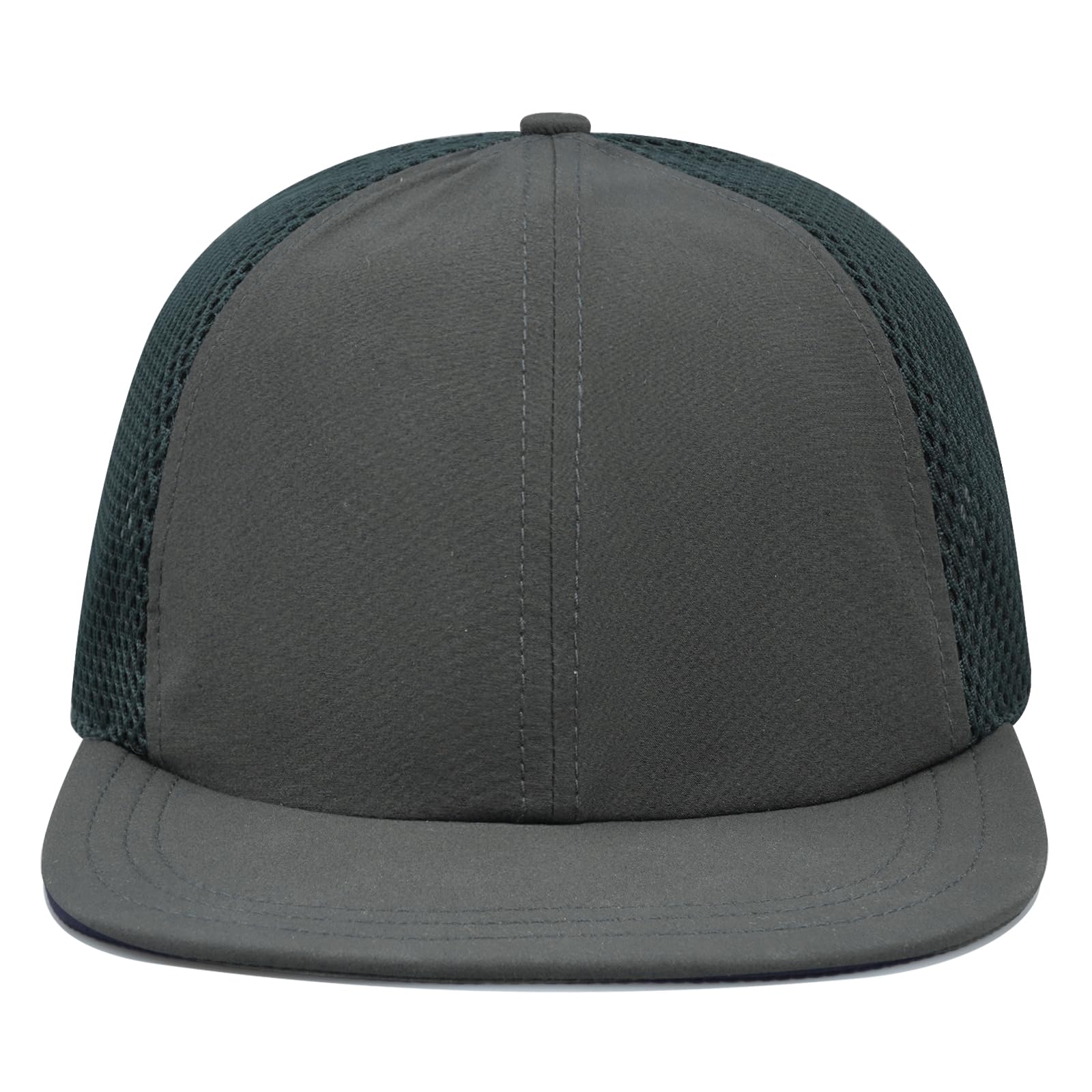 Clakllie Mesh Back Hat for Women Flat Brim Baseball Cap Men Ultra Thin Trucker Hats Outdoor Snapback Dad Hat Fitted Hats,Grey