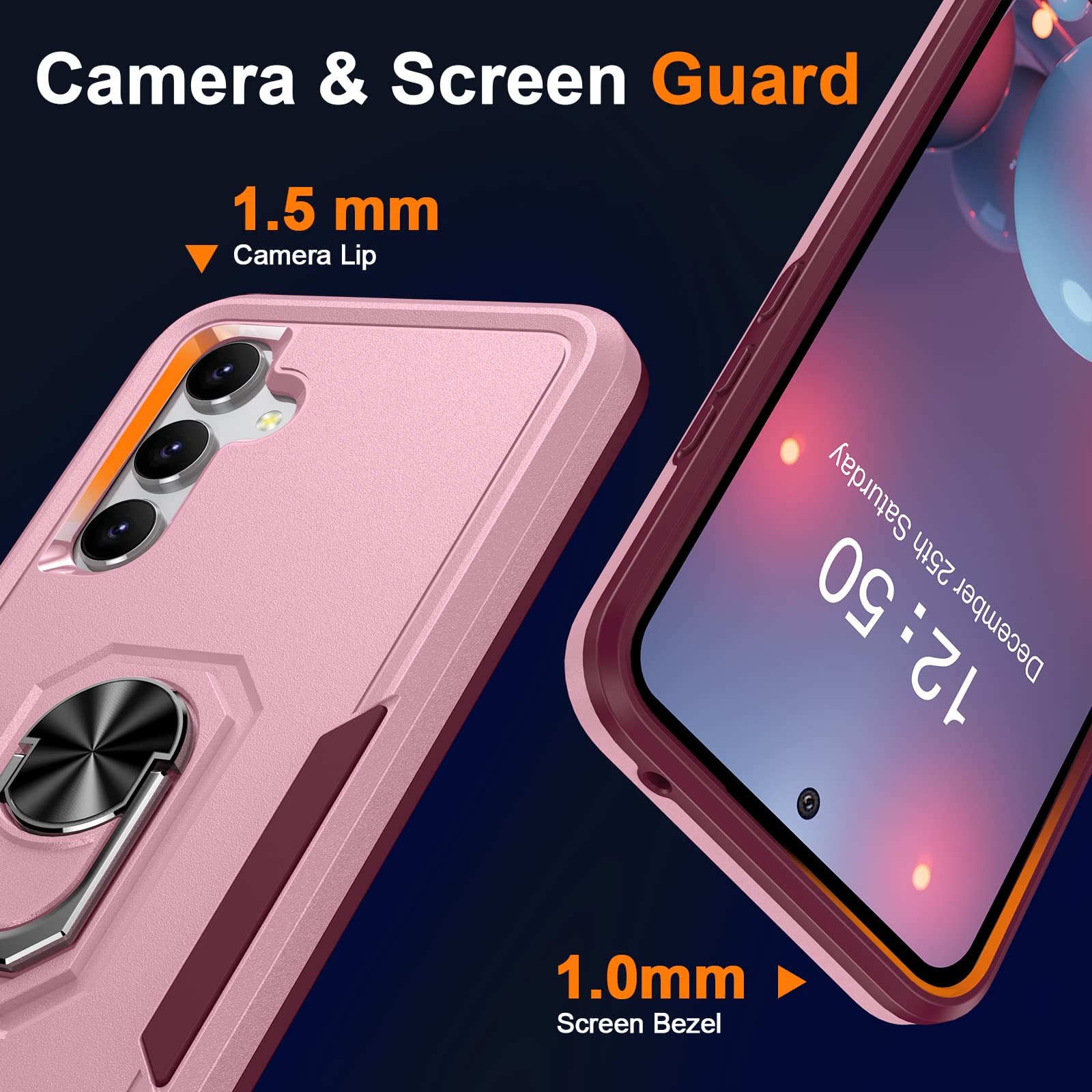 Oneagle for Samsung Galaxy A54 5G Case,[4 in 1] Galaxy A54 5G Case with [2Pcs Tempered Glass Screen Protectors][360°Rotatable Kickstand] 10FT Military Shockproof Rugged Samsung A54 5G Phone Case 6.4"