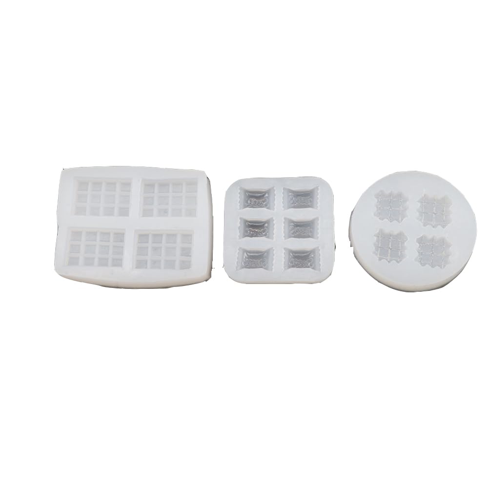 3Pcs Cake Fondant Silicone Molds, Chocolate Silicone Molds, Waffle Cookie Cake Decorating Molds for Baby Showers, Birthdays, Thanksgiving, Easter