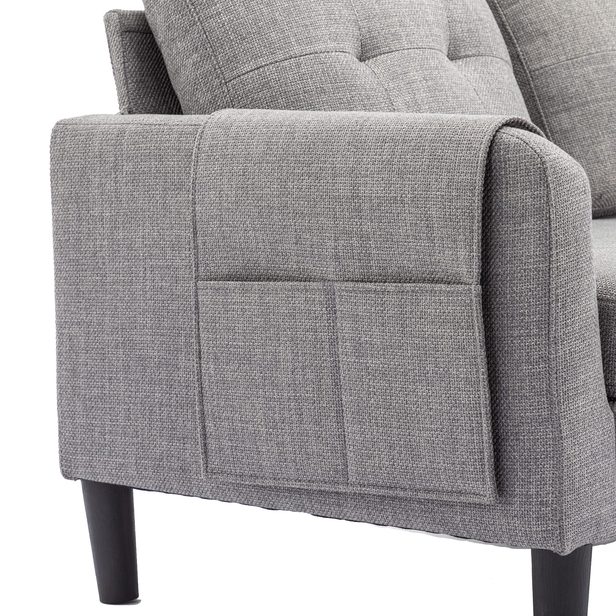 Eafurn 3 Seater Sectional Chaise Lounge and Storage,L Shaped Convertible Pull Out Bed,Comfy Velvet Upholstery Corner Sofa & Couches Button Tufted Living Room Furniture Sets, Gray 72.44"