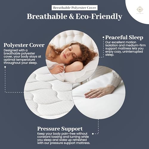 Twin Size Mattress - 6 Inch Cool Comfort Foam & Spring Hybrid Mattress with Breathable Organic Cotton Cover - Quilted Soft Tight Top - Rolled in a Box - Oliver & Smith