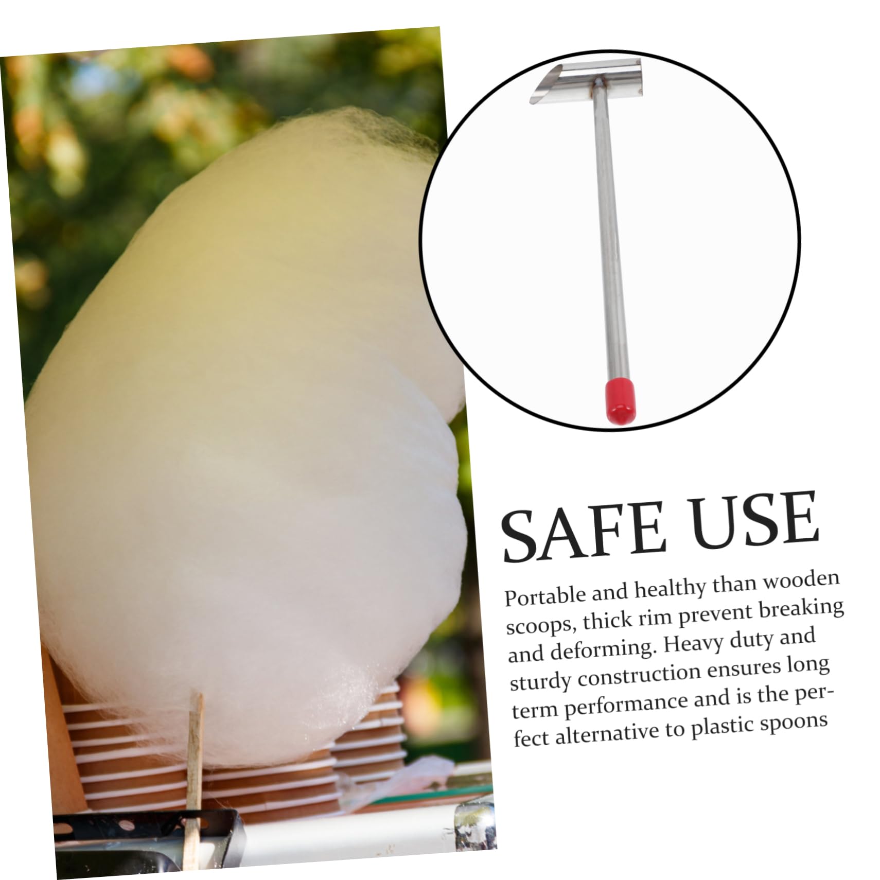 TIDTALEO marshmallow scoop cotton candy sugar scoop cotton candy floss spare parts little sugar scoop cotton candy utility scooper floss sugar salt scoop Metal Stainless steel Consumables