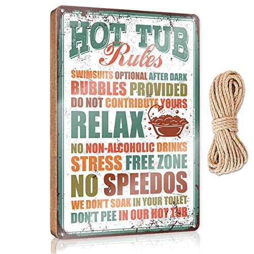 Friends Signs For Home Decor Funny Hot Tub Rules Wooden Sign Funny Wall Decor Signs Bathroom Sign Funny (Size : 15X28CM)