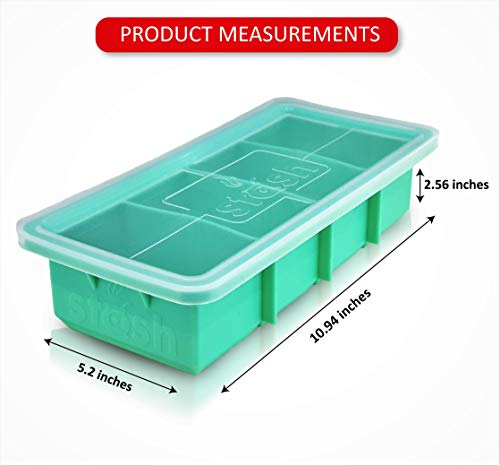 Stash Silicone Freezing Tray with Lid and Baking Tray β One Large Freezer Tray makes up to 4 cups serving β Freezer Soup Container - Oven Safe, Microwave Safe and BPA Free Silicone Container Tray Β