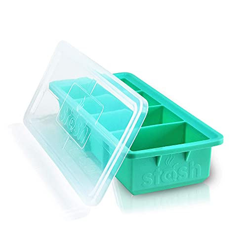 Stash Silicone Freezing Tray with Lid and Baking Tray β One Large Freezer Tray makes up to 4 cups serving β Freezer Soup Container - Oven Safe, Microwave Safe and BPA Free Silicone Container Tray Β