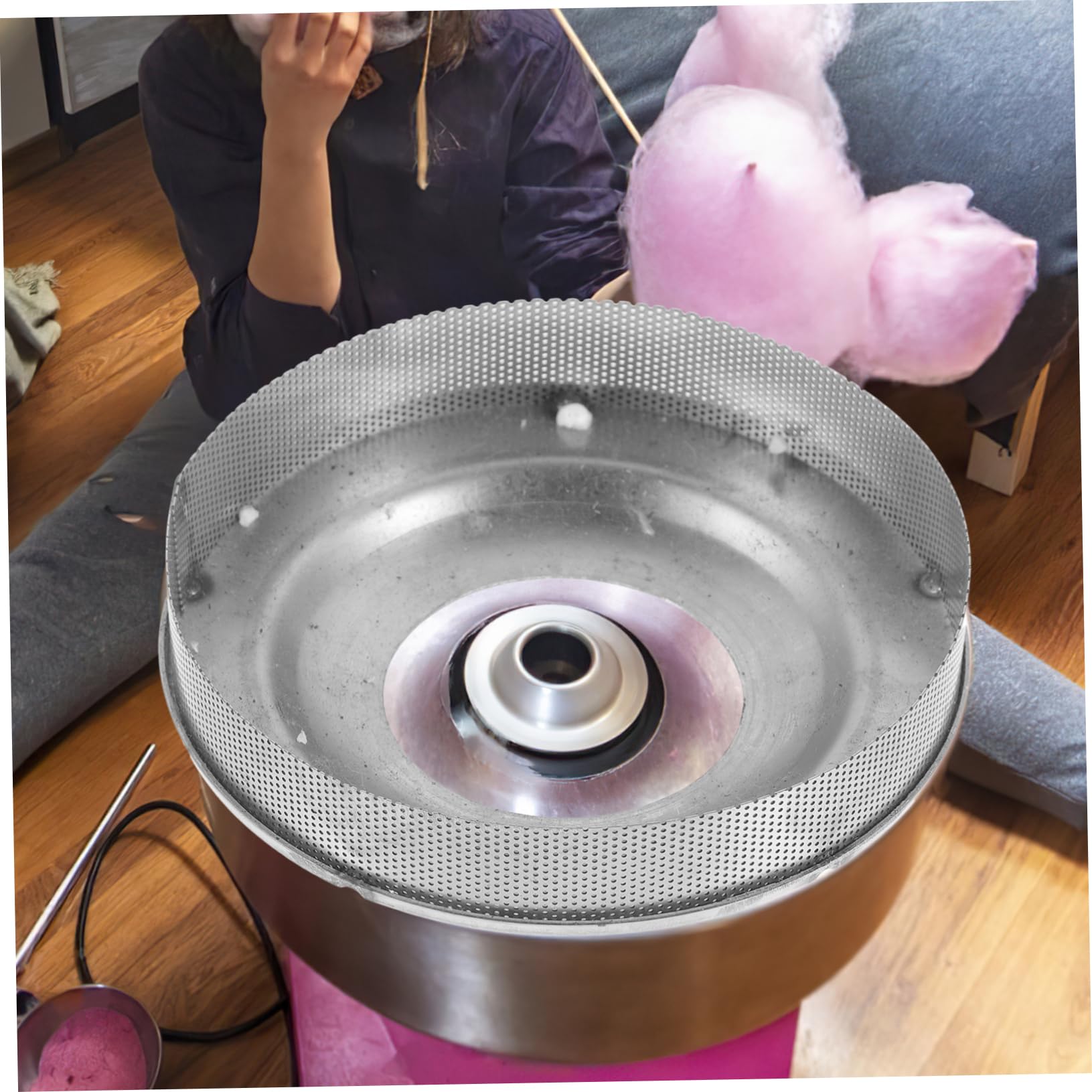 DOITOOL Stainless Steel Mesh Cover Maker Parts Sugar Dispenser Bowl Easy Install for Floss Production