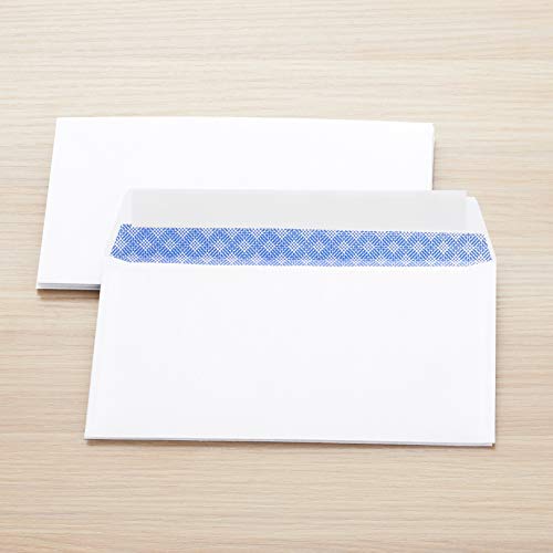 Amazon Basics #6 3/4 Security Tinted Envelopes with Peel & Seal, 100-Pack, White