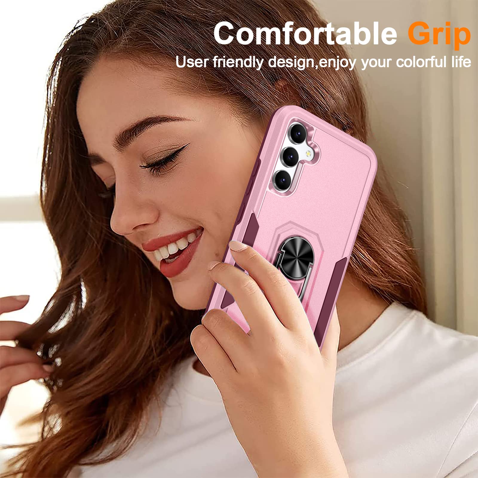 Oneagle for Samsung Galaxy A54 5G Case,[4 in 1] Galaxy A54 5G Case with [2Pcs Tempered Glass Screen Protectors][360°Rotatable Kickstand] 10FT Military Shockproof Rugged Samsung A54 5G Phone Case 6.4"