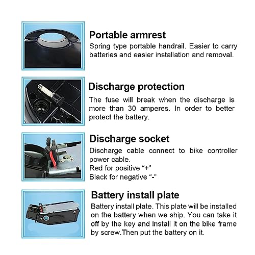 HJGHY 36 Volt E-Bike Pedelec Battery 36V 18Ah 20.3Ah Lithium Ion Electric Bike Battery Pack Replacement Battery Frog Shape Battery with BMS,36v,18Ah