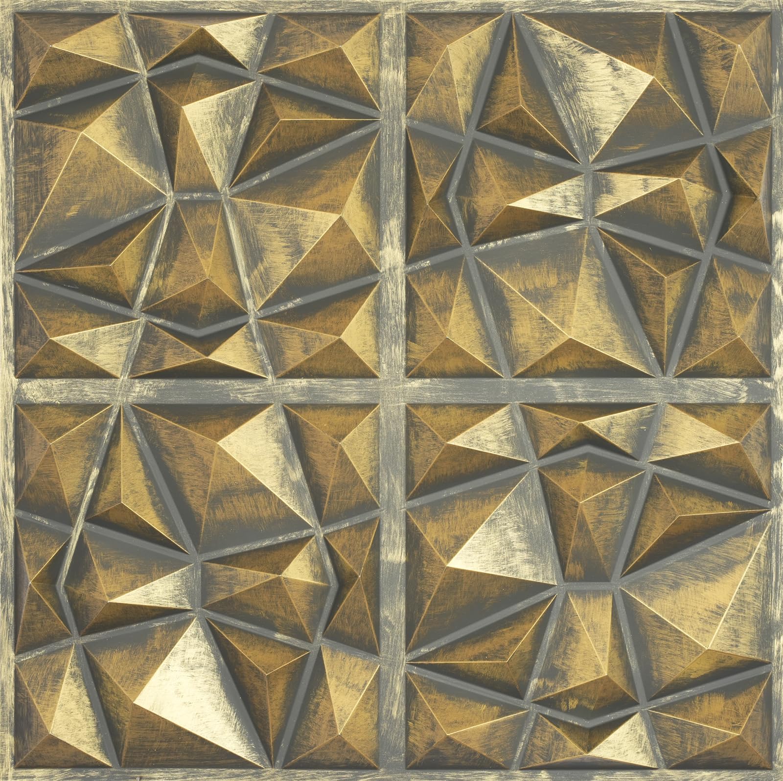 Vintage Pattern Tin Ceiling Tiles,Easy to Install PVC Panels,Faux Tin Glue up/Drop in,Wall Decor for Bar Cafe Club PLM101 10pcs (Ancient Gold)