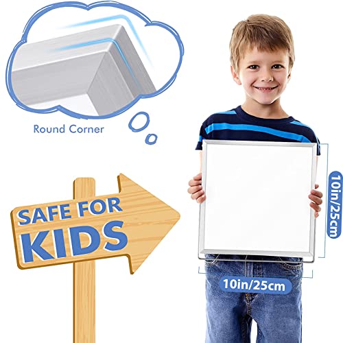 Small WhiteBoard with Stand 10" X 10", ARCOBIS Magnetic Double-Sided Dry Erase White Board Easel for Desk Students Kids Home Office