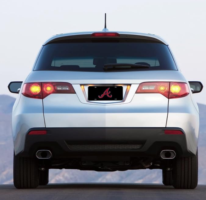 New Brand 1 Pack Aluminum Alloy License Plate for Braves with 3D Emblem（4 Holes）