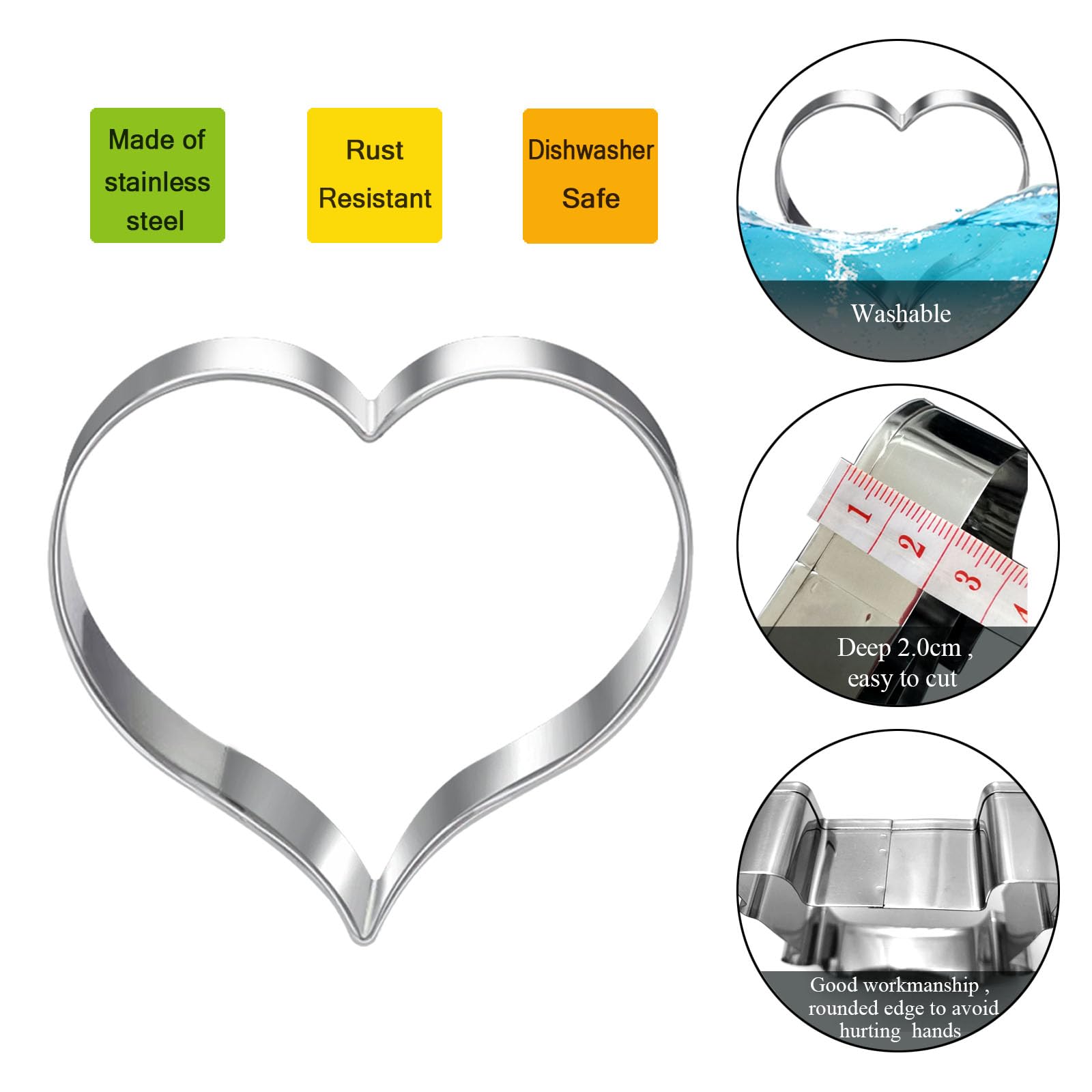 LUBTOSMN Halloween Ghost Cookie Cutter Set-4 Piece-Size 3.5" 2.3"-Halloween Holiday Fondant Biscui Fruit Cheese Cutters
