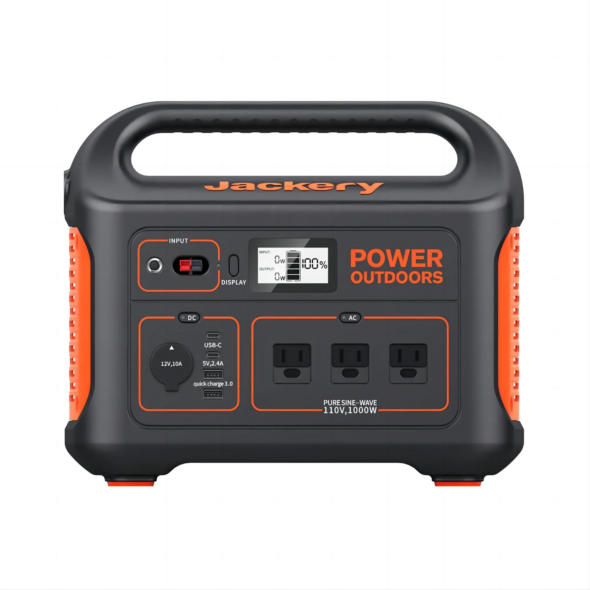 Jackery Explorer 880 Portable Power Station, 880Wh Capacity with 3x1000W AC Outlets, Solar Generator (Solar Panel Not Included) for Home Backup, Emergency, Outdoor Camping (Renewed)