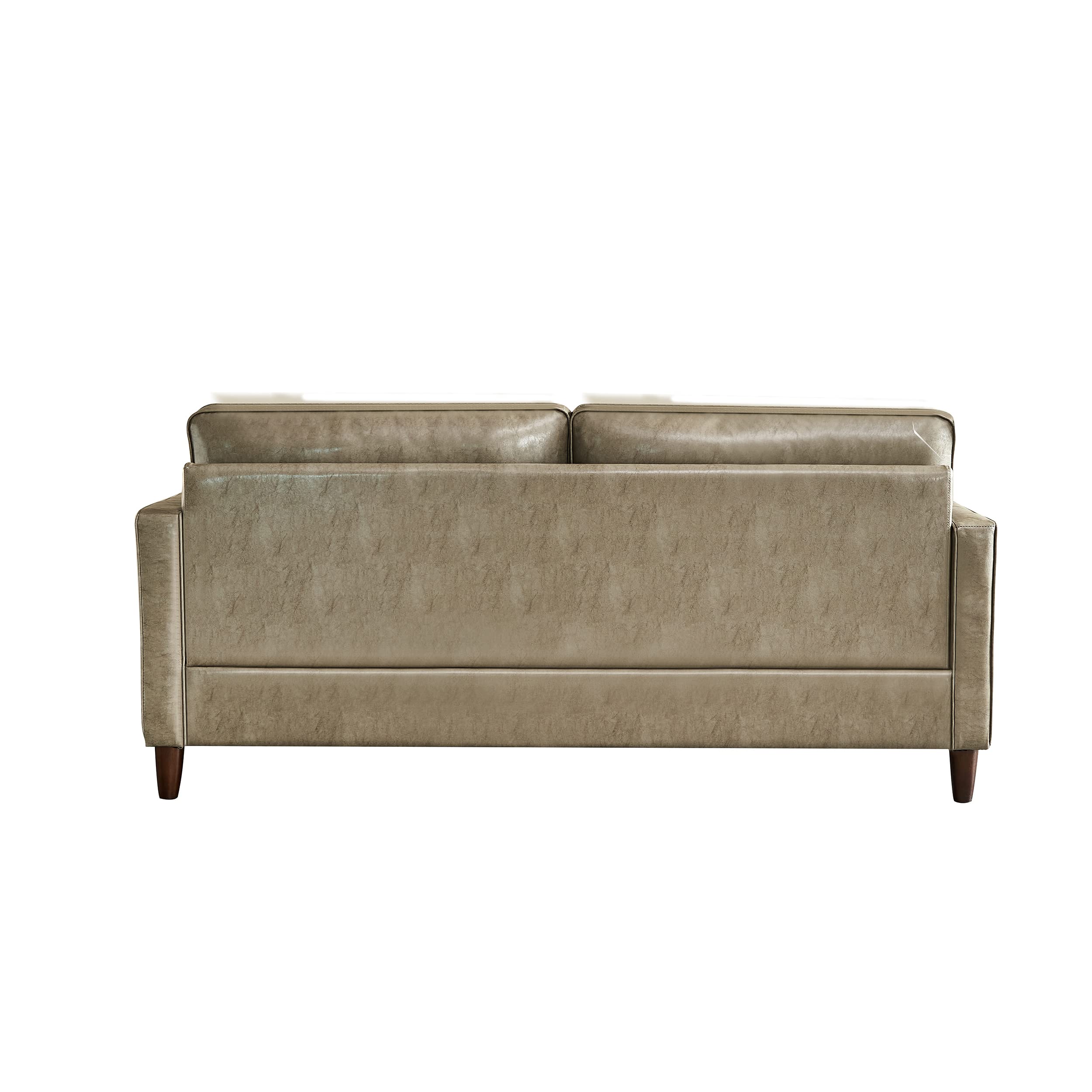 FIQHOME 74.8, Modern Mid-Century Vegan Leather, 3-Seat Sofas & Couches, for Living Room Apartment Office(Khaki)