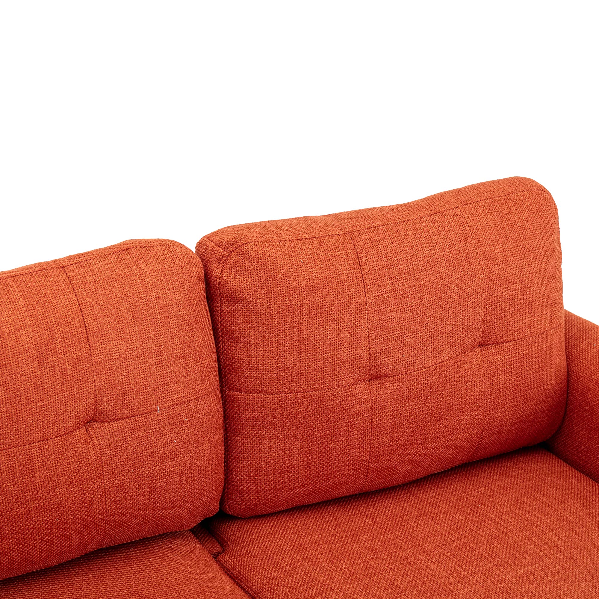 Eafurn 3 Seater Sectional Chaise Lounge and Storage,L Shaped Convertible Pull Out Bed,Comfy Velvet Upholstery Corner Sofa & Couches Button Tufted Living Room Furniture Sets, Orange 72.44"