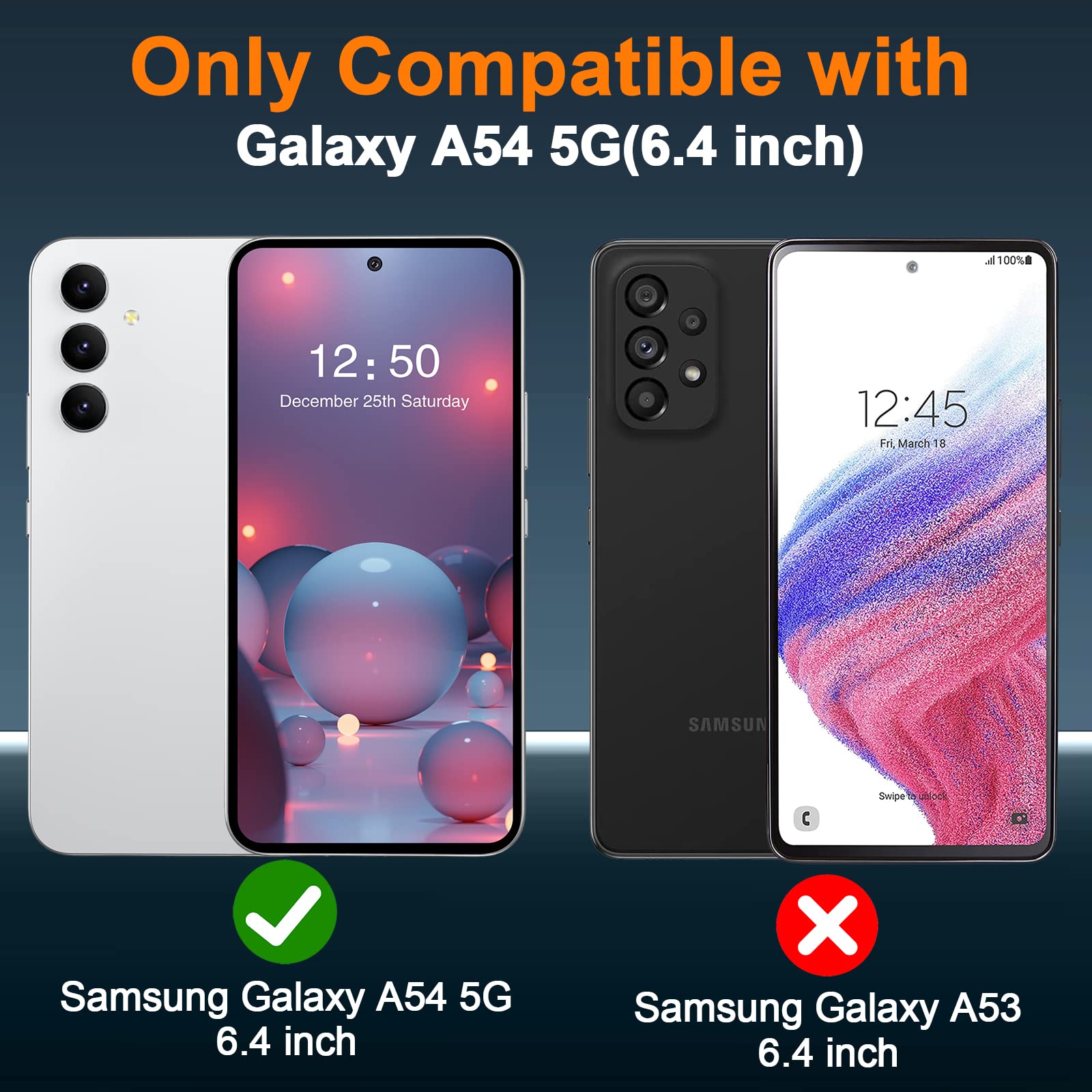 Oneagle for Samsung Galaxy A54 5G Case,[4 in 1] Galaxy A54 5G Case with [2Pcs Tempered Glass Screen Protectors][360°Rotatable Kickstand] 10FT Military Shockproof Rugged Samsung A54 5G Phone Case 6.4"