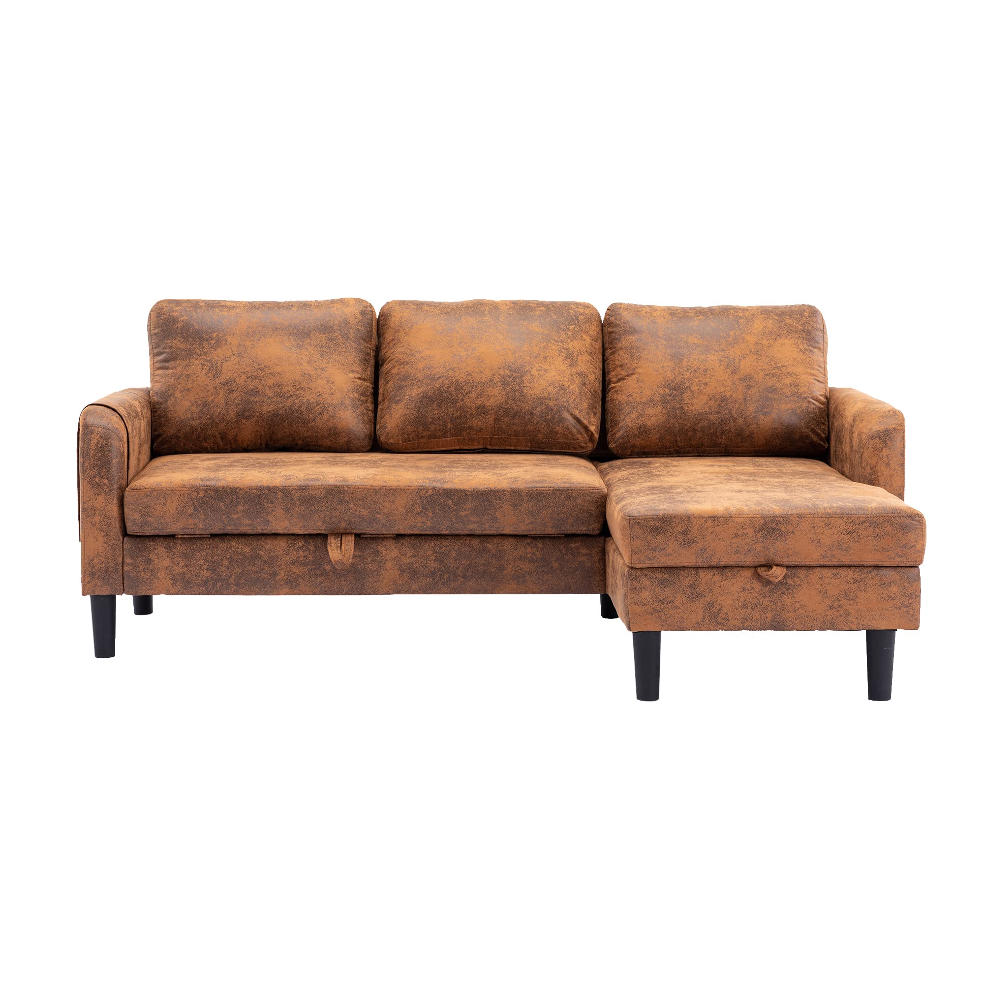 Eafurn 3 Seater Sectional Sofa with Chaise Lounge and Storage,L Shaped Convertible Couch Pull Out Bed,Comfy Velvet Upholstery Corner Sofa & Couches Button Tufted Living Room Furniture Sets