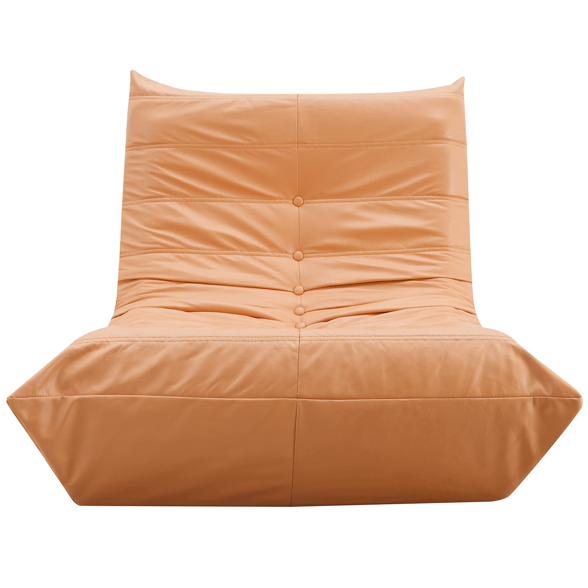 TARTOP Comfy Oversized Lazy, Modern Armless Lounge Chair with Backrest Retro Single-Seat, 100% Sponge-Filled Sofa for Living Room, Bedroom, Salon, Office,Orange