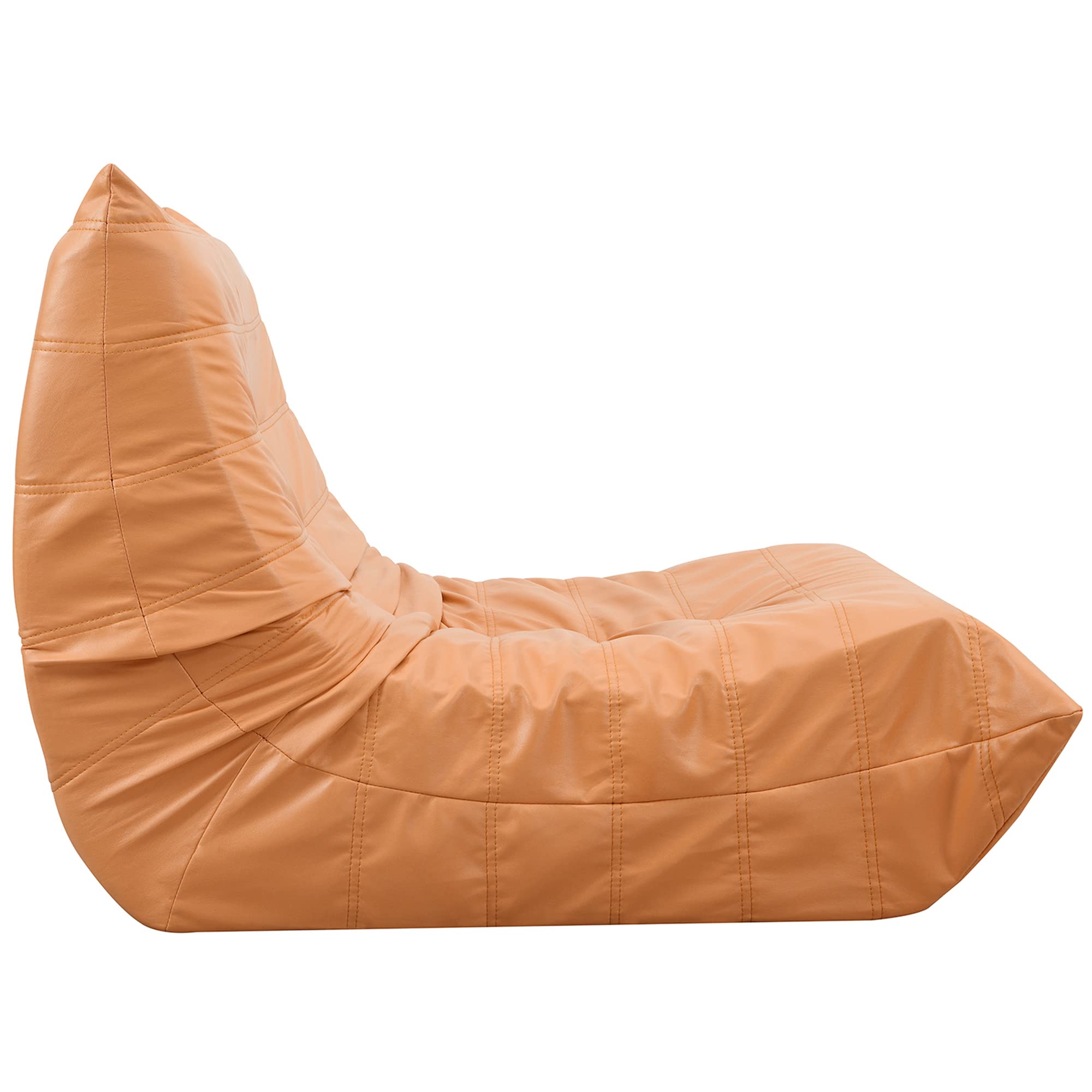 TARTOP Comfy Oversized Lazy, Modern Armless Lounge Chair with Backrest Retro Single-Seat, 100% Sponge-Filled Sofa for Living Room, Bedroom, Salon, Office,Orange