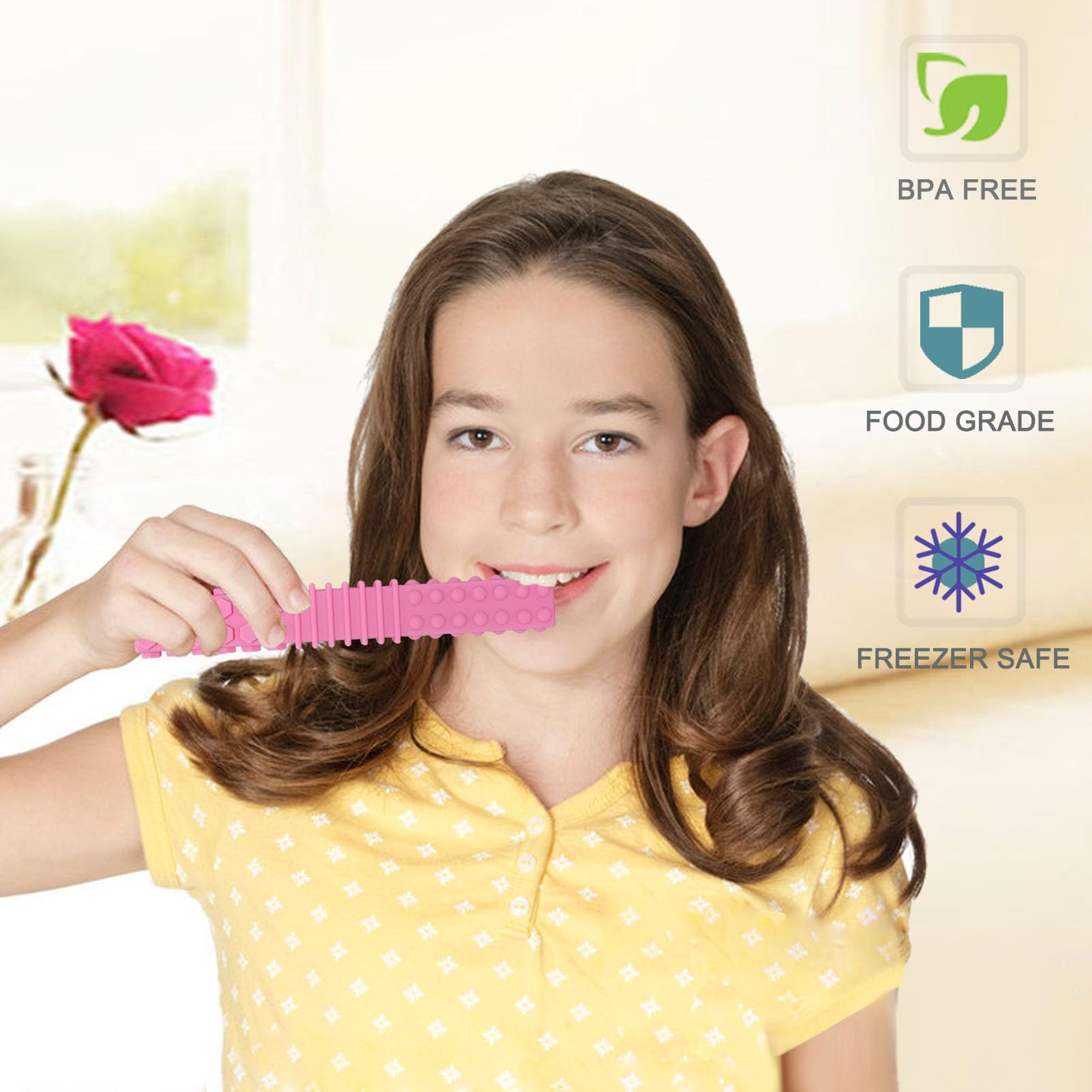 Sensory Chew Toys for Autistic Children, 4 Pack Silicone Chew Tube Teething Sticks Toys for Autism, ADHD, SPD, Chewies with Special Needs, Oral Motor Chewy Tool for Sensory Kids Chewer.