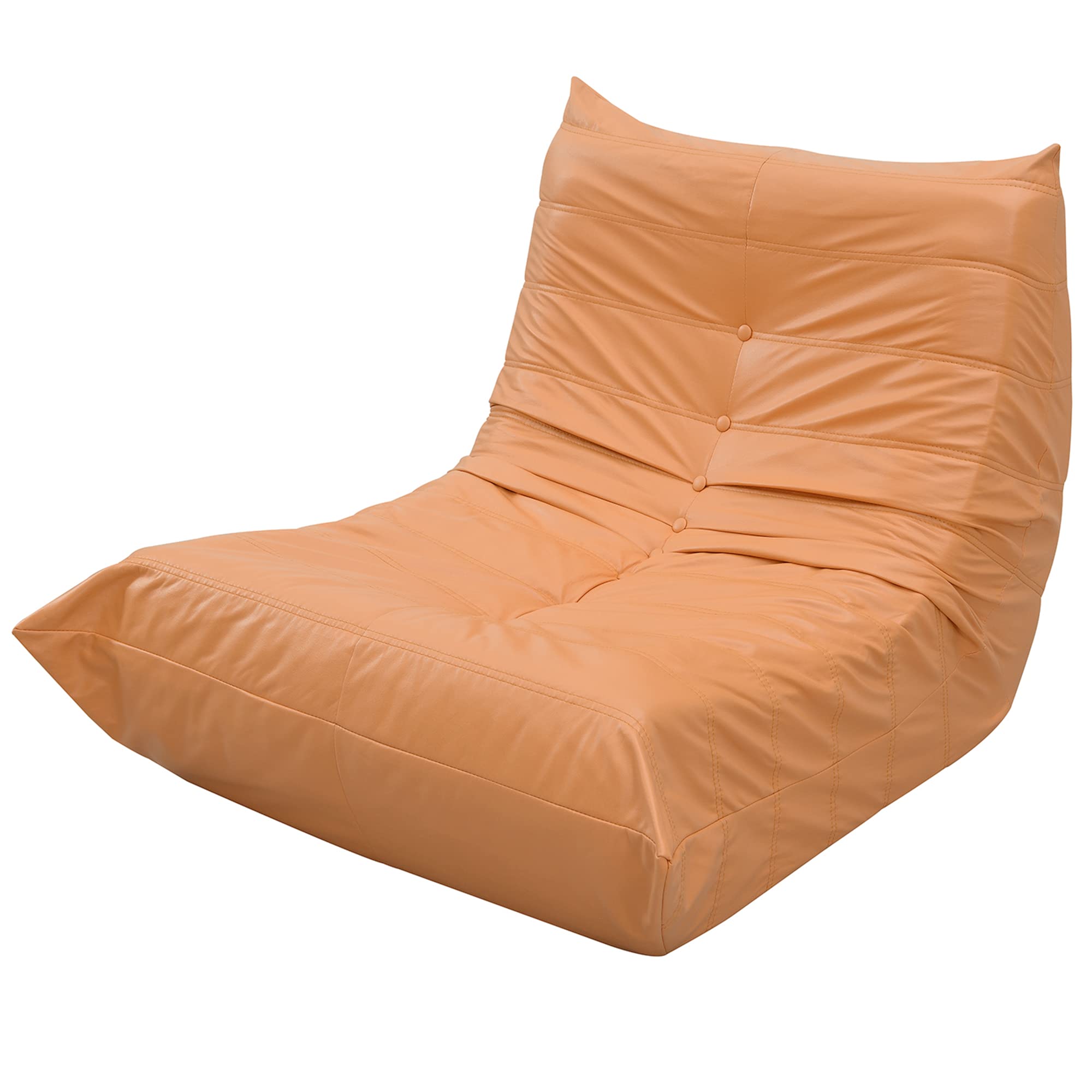 TARTOP Comfy Oversized Lazy, Modern Armless Lounge Chair with Backrest Retro Single-Seat, 100% Sponge-Filled Sofa for Living Room, Bedroom, Salon, Office,Orange