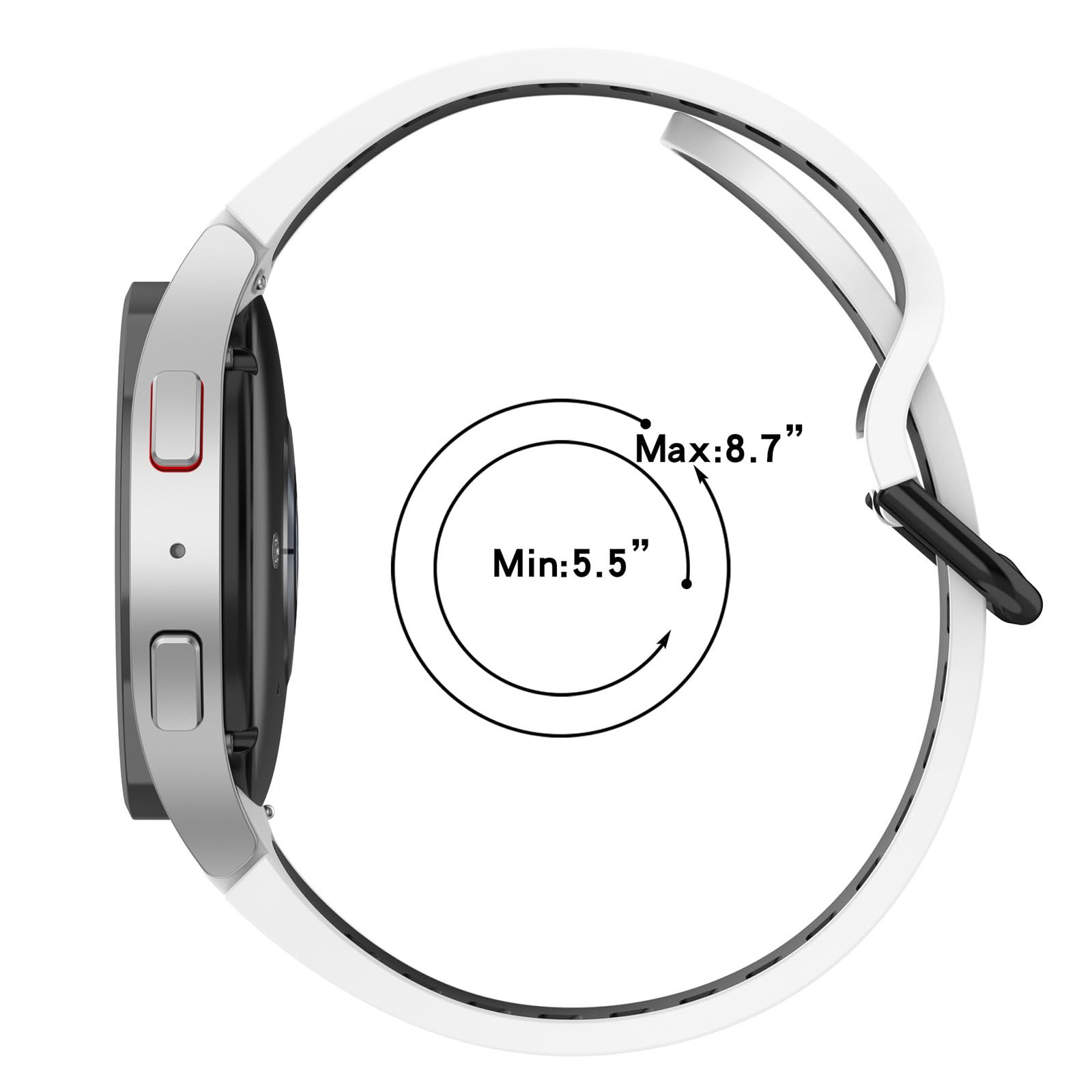 Disscool Replacement Wristbands Compatible with Samsung Galaxy Watch 6/Watch 5/Galaxy Watch 4/Galaxy Watch 3 41mm, 20mm Adjustable Soft Silicone Wrist Strap with Quick Release(Black+Grey)