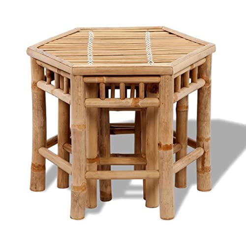 Modern Porch Furniture Lawn Chairs Outdoor Dining Chairs for Balcony. Deck. Garden. Yard Patio Stools 3 pcs Bamboo