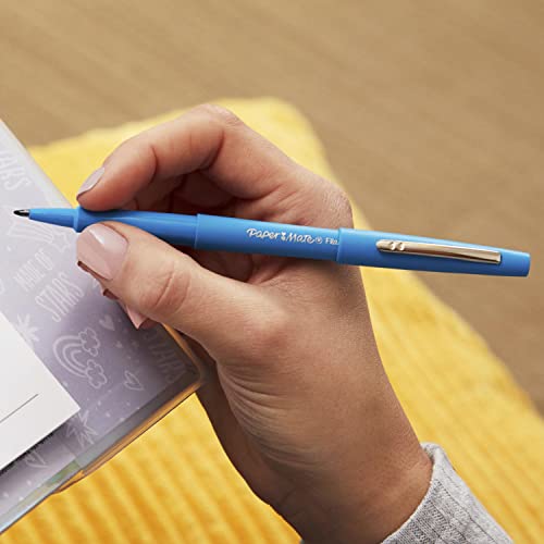 Paper Mate Flair Point-Guard Porous Point Pens, 12 Black Pens.