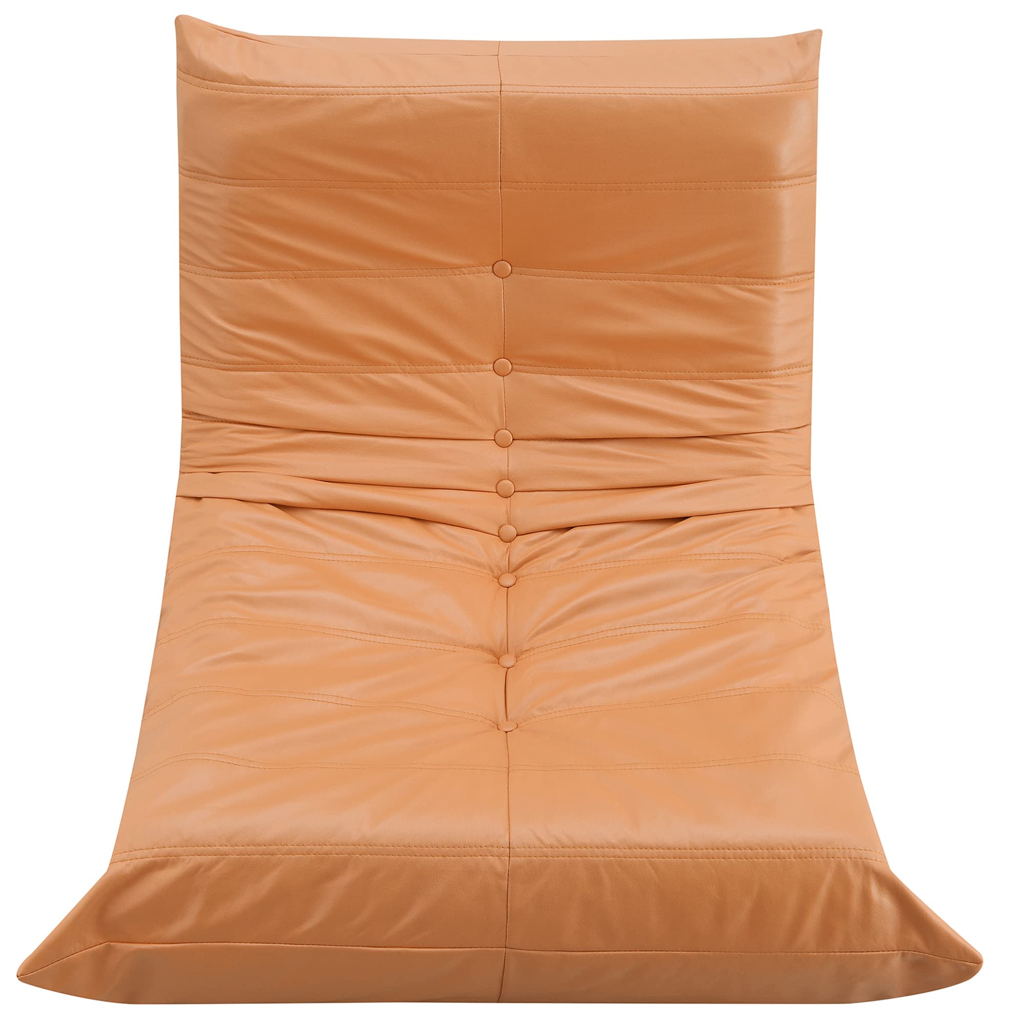 TARTOP Comfy Oversized Lazy, Modern Armless Lounge Chair with Backrest Retro Single-Seat, 100% Sponge-Filled Sofa for Living Room, Bedroom, Salon, Office,Orange