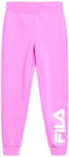 Fila Girls' Active Sweatsuit Set - 2 Piece Performance Fleece Hoodie Sweatshirt and Jogger Sweatpants - Activewear Set, 7-12, Size 7-8, Pink