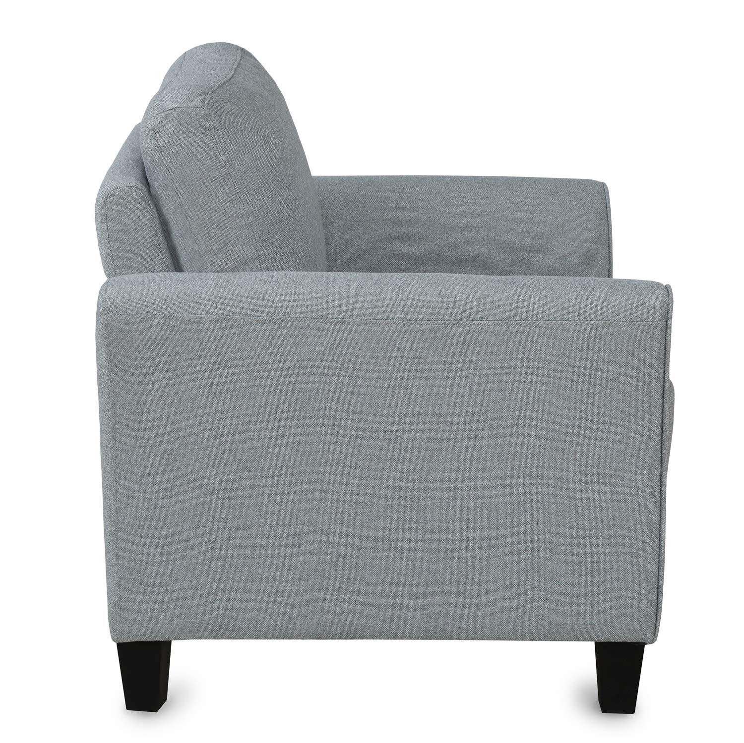 FIQHOME Accent Living Room,Furniture Armrest, Mid Century Modern Armchair with Pillow,Comfortable Single Sofa Chairs for Bedroom, Home Office(Gray)