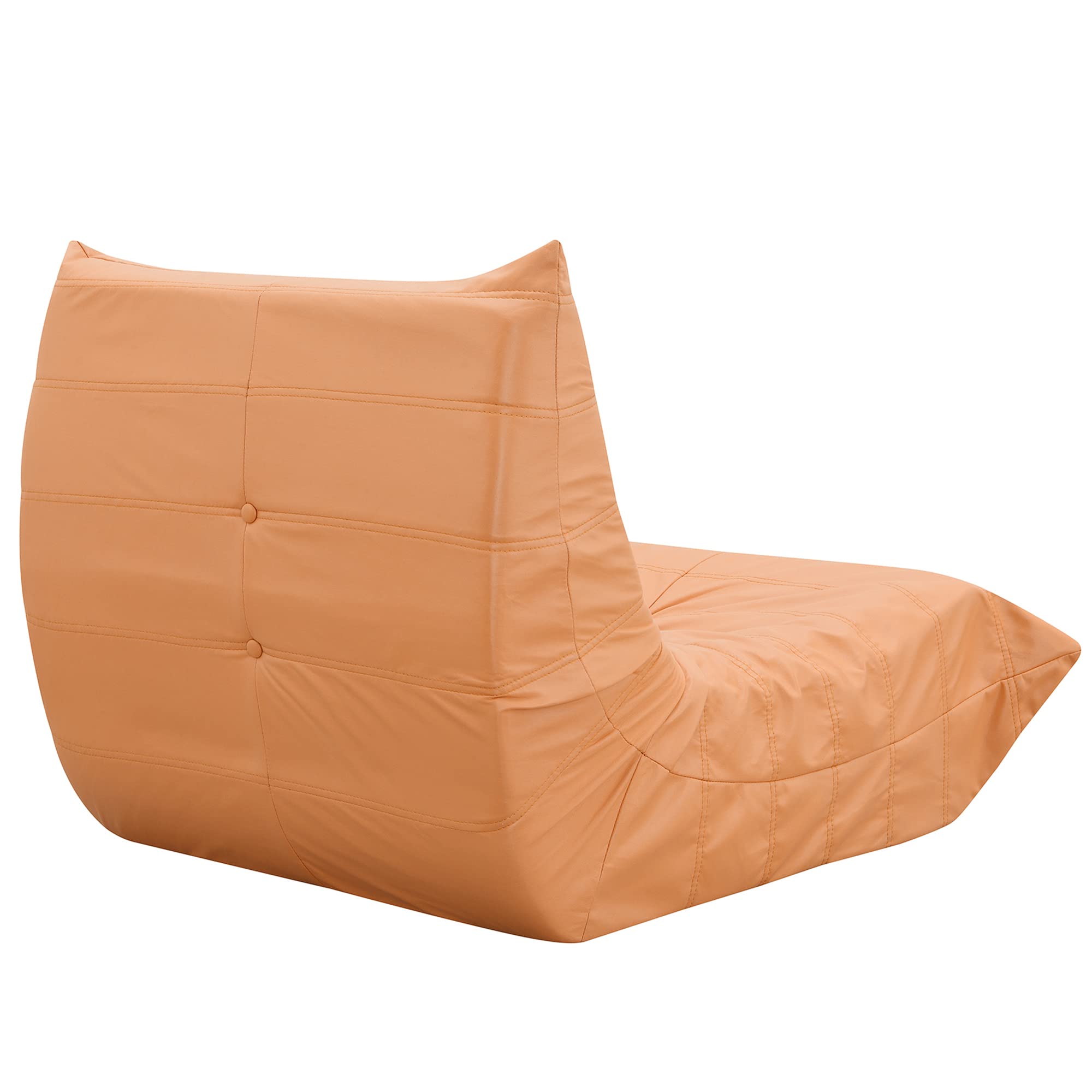 TARTOP Comfy Oversized Lazy, Modern Armless Lounge Chair with Backrest Retro Single-Seat, 100% Sponge-Filled Sofa for Living Room, Bedroom, Salon, Office,Orange
