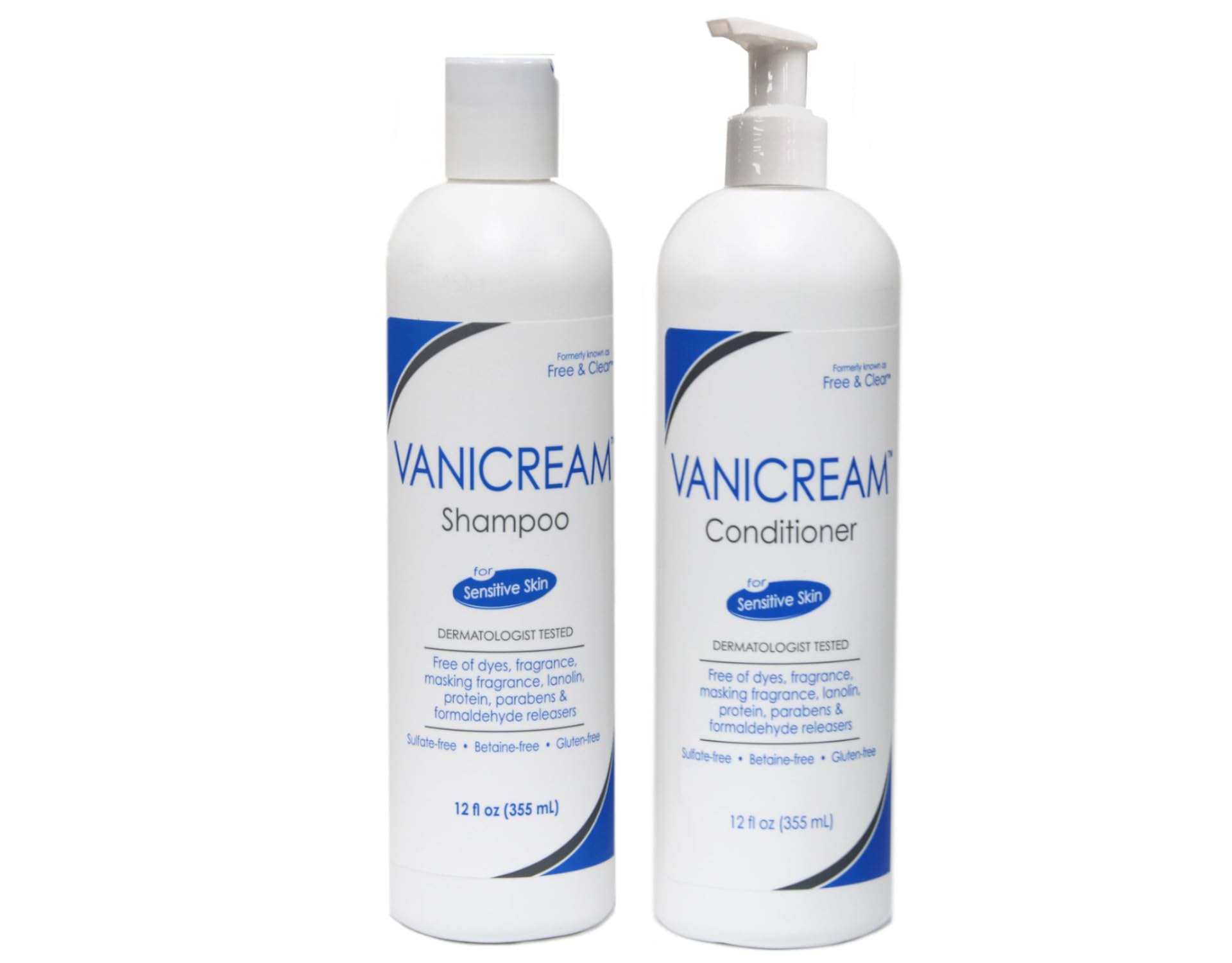 Vanicream Shampoo and Conditioner Set with Cleansing Bar for Sensitive Skin โ 12oz Shampoo and Conditioner, 3.9oz Cleansing Bar