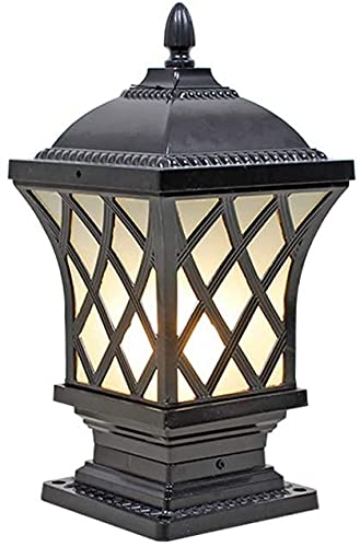Outdoor Post Lights Pole Lantern Lighting Fixture European Grid Atmosphere Exterior Outdoor Post Lantern Garden Lights Waterproof IP54 Pillar Lights Decoration Garden Terrace Courtyard Lane Fence Colu