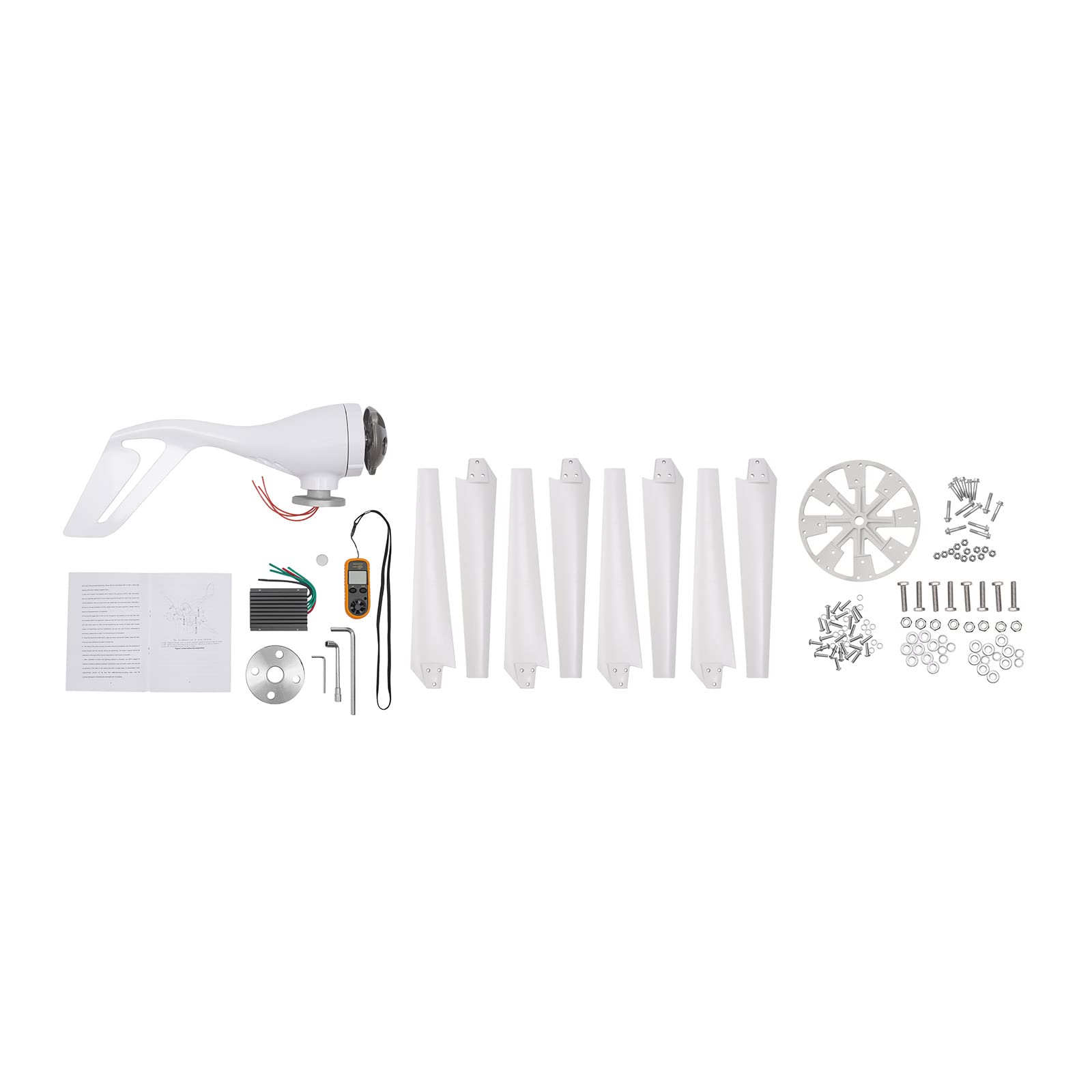 PIOJNYEN Wind Turbine Generator Kit 600W 12V with Blade, Wind Generator Kit with Charge Controller, Wind Power Generator for Marine, RV, Home, Windmill Generator Suit for Hybrid Solar Wind System