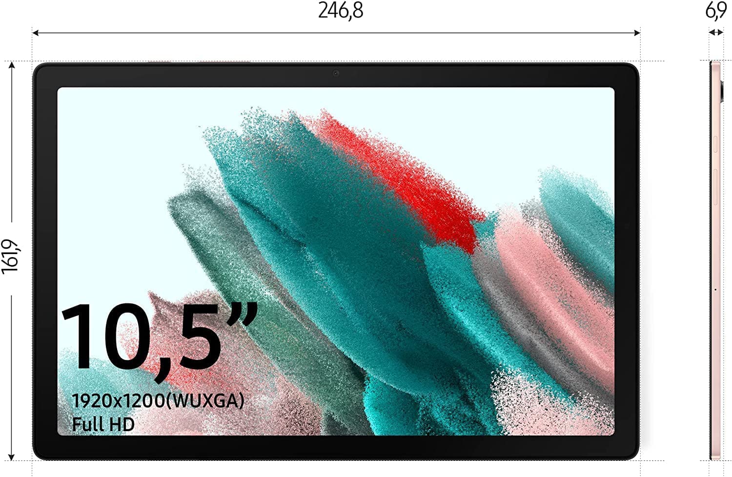 SAMSUNG Galaxy Tab A8 Android WiFi Tablet, 10.5 inch Touchscreen (1920x1200) LCD Screen, 32GB Storage, Bluetooth, Android 11 OS, Pink Gold with Accessories