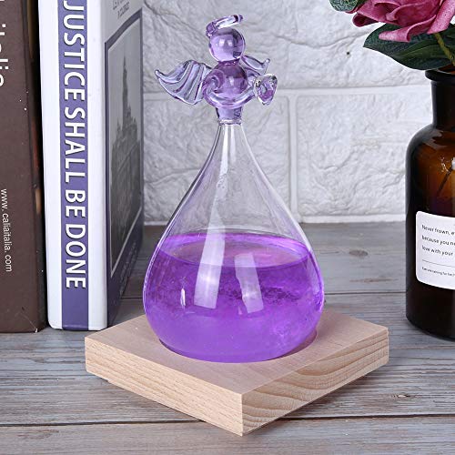 TITA-DONG Innovative Angel Storm Decor, Weather Forecast Glass Bottle Weather Decorative Bottle, Water Droplets Windstorm Glass for Home Office Decoration Valentine's Day Gift(Purple)