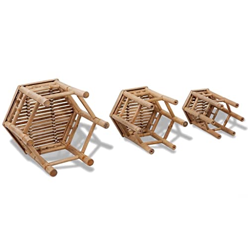Modern Porch Furniture Lawn Chairs Outdoor Dining Chairs for Balcony. Deck. Garden. Yard Patio Stools 3 pcs Bamboo