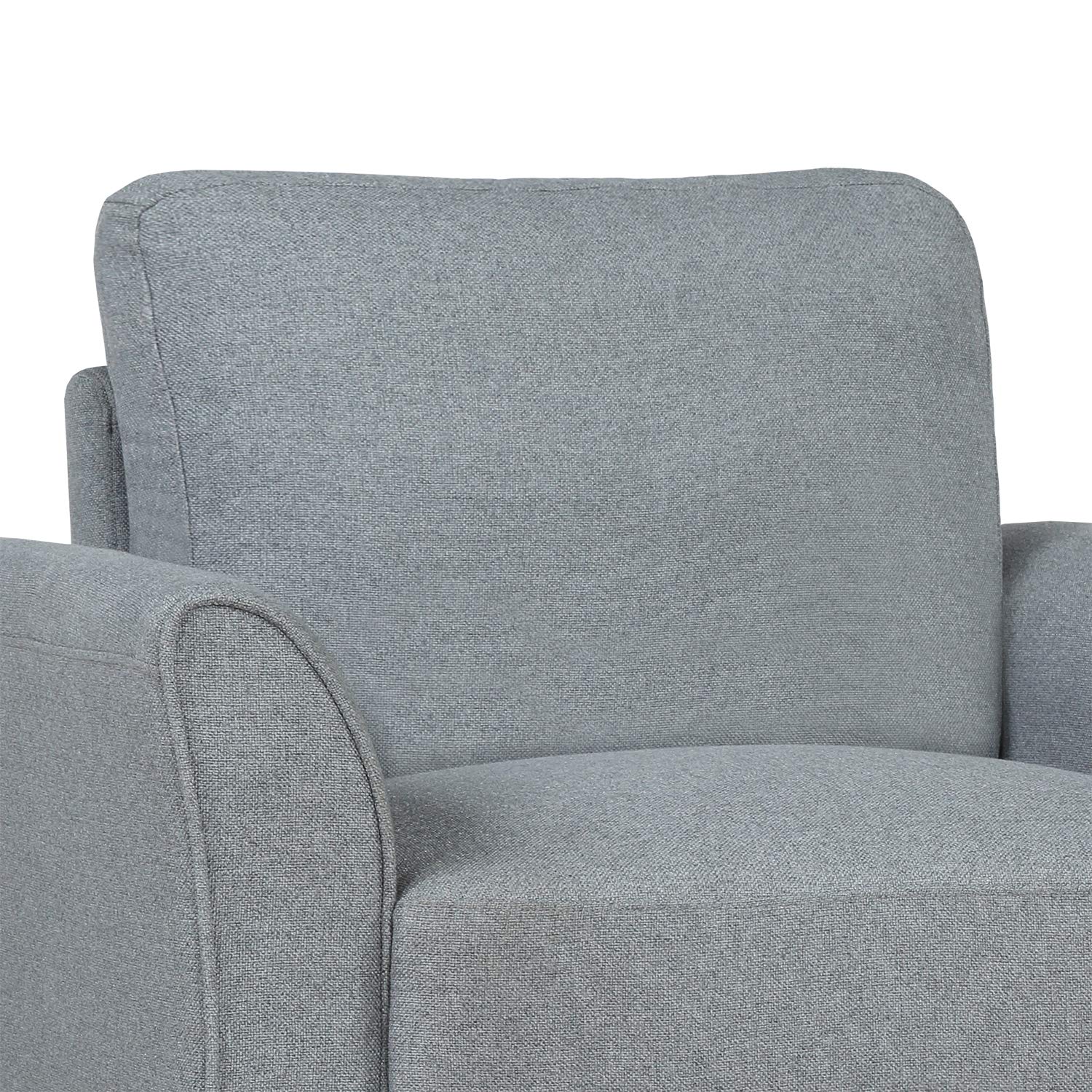 FIQHOME Accent Living Room,Furniture Armrest, Mid Century Modern Armchair with Pillow,Comfortable Single Sofa Chairs for Bedroom, Home Office(Gray)