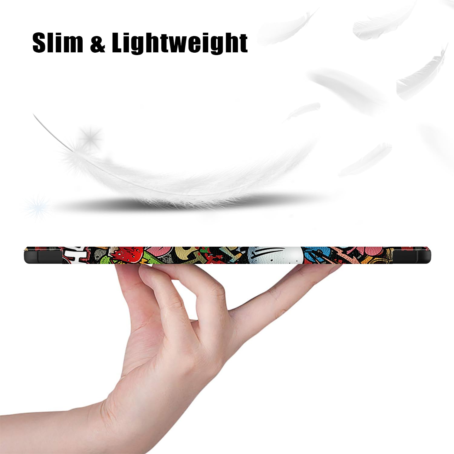 DINGGUAGUA Case for Samsung Galaxy Tab S10+ Plus 12.4” 2024 Release Lightweight Slim Shell Stand Cover for Tab S9+ Plus SM-X810/X816B/X818U with Auto Sleep/Wake,Graffiti