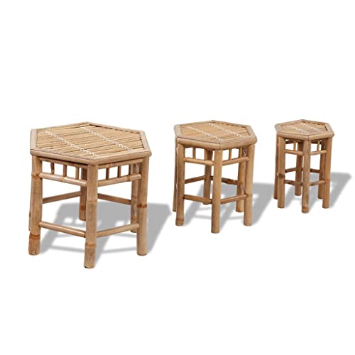Modern Porch Furniture Lawn Chairs Outdoor Dining Chairs for Balcony. Deck. Garden. Yard Patio Stools 3 pcs Bamboo