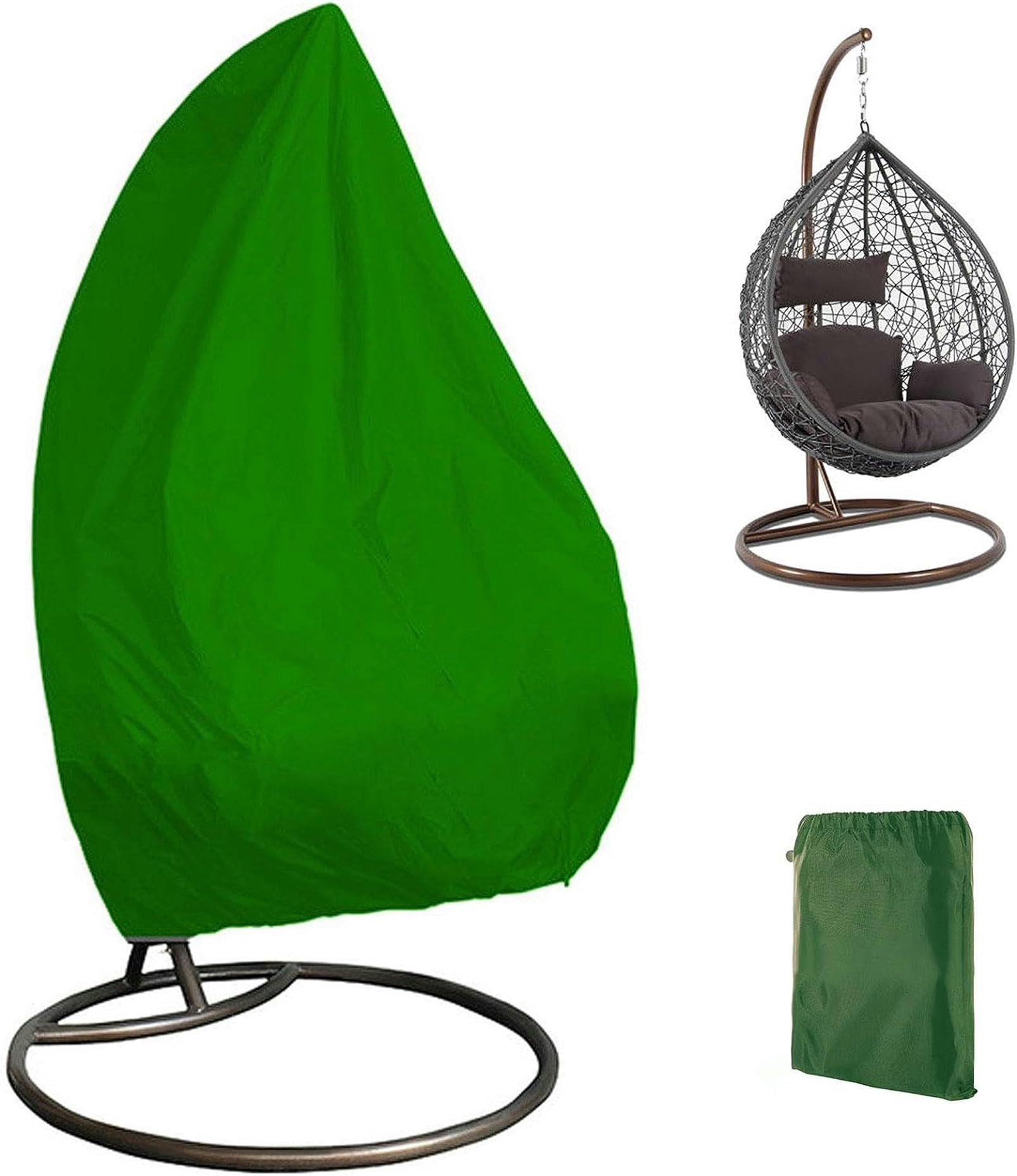 FLTRGO Patio Hanging Egg Chair Cover with Drawstring, Garden Swing Chair Covers 210D Oxford Waterproof Windproof Anti-UV Outdoor Furniture Protector