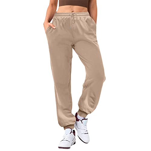 Sweatpants for Women Cinch Bottom Drawstring Elastic Waist Pants Sporty Gym Athletic Yoga Joggers Lounge Trousers with Pockets